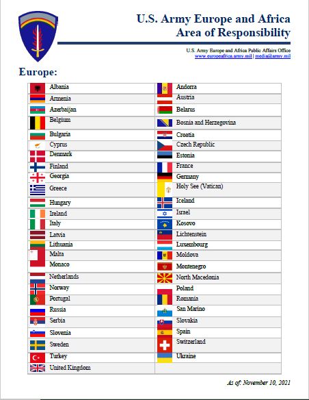U.S. Army Europe and Africa Fact Sheets